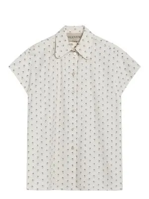 Valentino Garavani Floral Cotton-blend Shirt - Beige