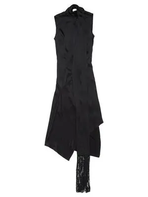 Acne Studios Satin Draped Dress With Scarf - Black