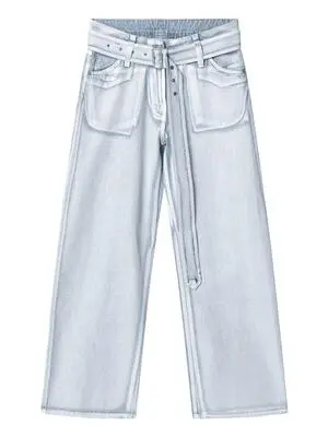 Acne Studios Denim Trousers With Adjustable Belt - Blue