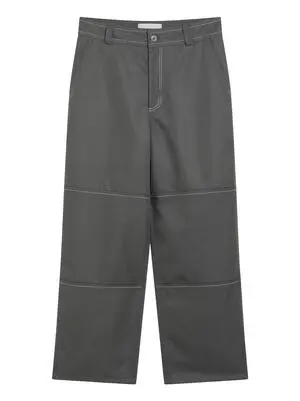 Ami Wool Canvas Workwear Trousers - Black