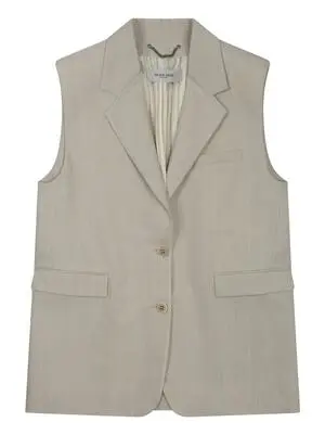 GOLDEN GOOSE Wool Blend Buttoned Vest - Beige