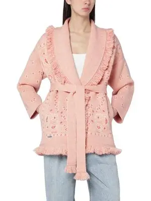 Alanui Wool-blend Paisley Cardigan - Pink