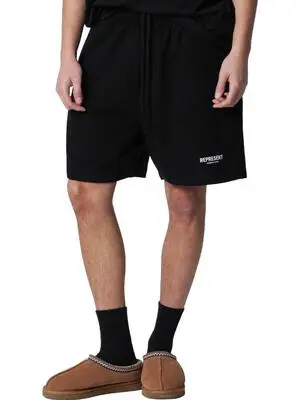 REPRESENT Cotton Logo Shorts - Black