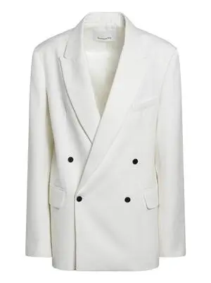 THE FRANKIE SHOP Double-breasted Wool-blend Jacket - White