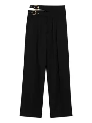 Chloé Tailored Trousers With Double Belt - Black