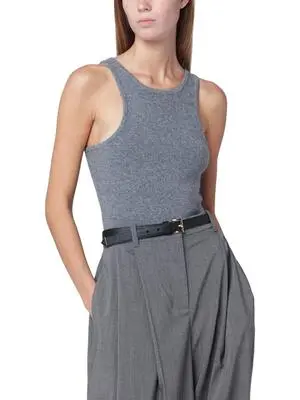Almada Label Luna Top In Wool And Cashmere - Grey
