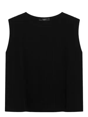 Max Mara Sleeveless Plissé Knit Tank Top - Blue