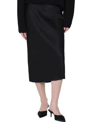 ANINE BING Silk Bar Midi Skirt - Black