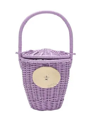 Patou Wicker Bucket Bag - Purple