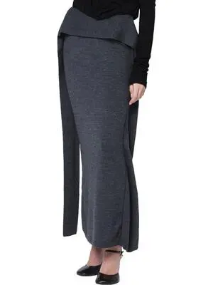 ENTIRE STUDIOS Long Wool Skirt - Grey