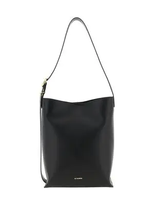 JIL SANDER Cannolo Tote Shoulder Bag - Black