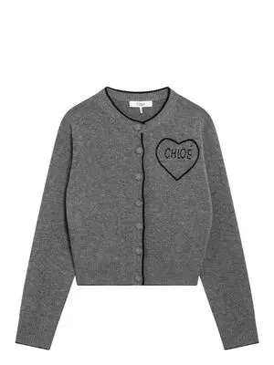 Chloé Wool And Cashmere Cardigan - Grey