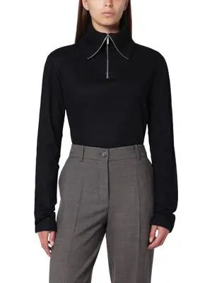 ENTIRE STUDIOS Wool Zip Collar Top