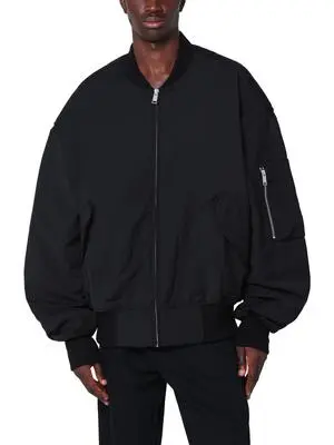ENTIRE STUDIOS Wool-blend Zip-up Bomber Jacket - Black