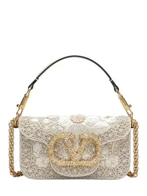 Valentino Garavani Small Locò Bag With Vlogo Signature Jewel - White