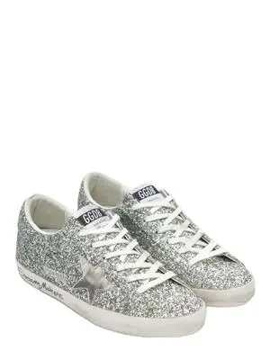 GOLDEN GOOSE Super Star Glitter Sneakers - Metal