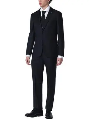 Tagliatore Single Breasted Navy Wool Suit - Blue