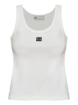 Tory Burch Logo Cotton Tank Top - White