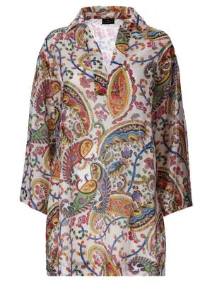 Etro Mini Dress With Paisley Print - Multicolour