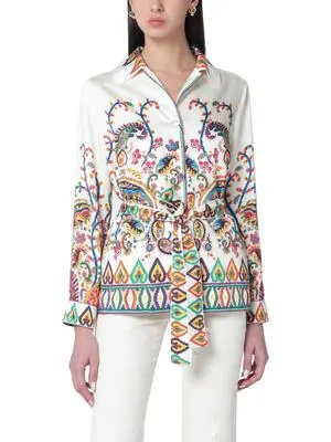 Etro Paisley Print Belted Shirt Jacket - Multicolor