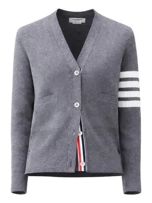 Thom Browne V-neck Cotton Cardigan - Grey