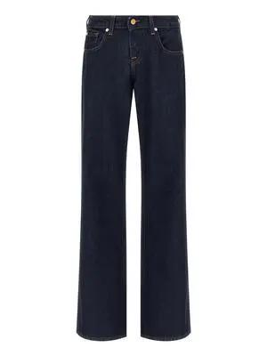 7 For All Mankind Low Waist Straight Leg Jeans - Blue
