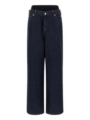 7 For All Mankind Banded Slouchy Wide Jeans - Blue