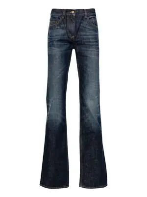 Palm Angels Logo Embroidered Straight Leg Jeans - Denim