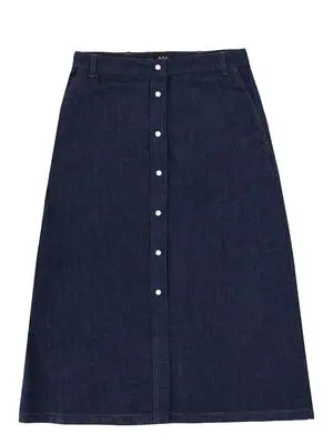 A.p.c. Button Detailed Skirt - Denim