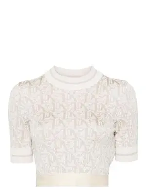 Palm Angels Monogram Jacquard T-shirt - Beige