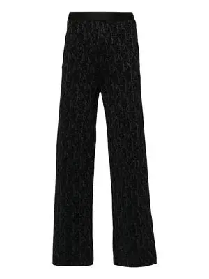 Palm Angels Knitted Flared Trousers - Black Black