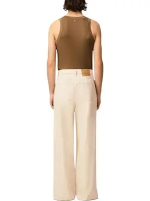 Ami Wide Fit Jeans With Side Stripes - Ecru