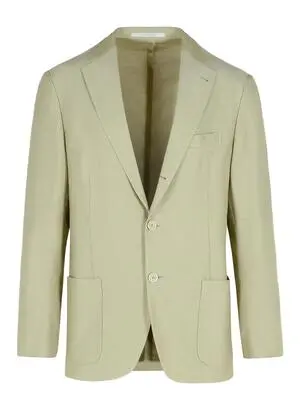 Eleventy Cotton-blend Double-breasted Blazer - Green