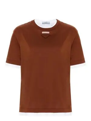 Prada Cotton Layered T-shirt - Tabacco