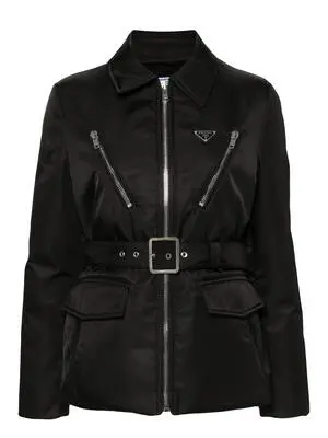 Prada Triangle Logo Padded Jacket - Nero