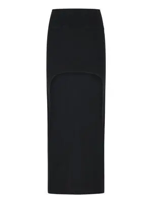 COURREGES Long Viscose-blend Skirt - Black