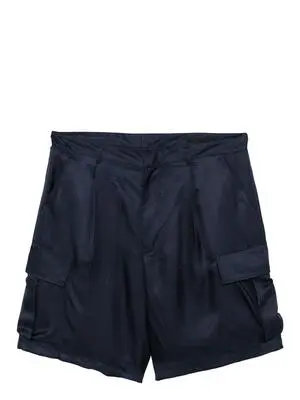 Prada Silk Cargo Shorts - Bleu
