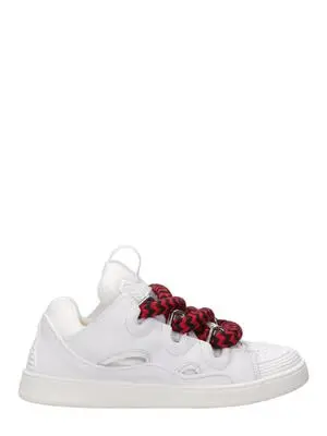 LANVIN Lace Up Sneakers - Ecru+red