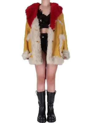 Prada Coat With Fur Trim - Soleil+talco+rosso