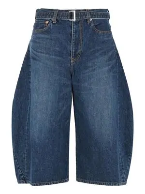 Sacai Cotton Balloon Wide Leg Jeans - Blue