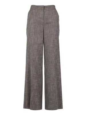 SIMONA CORSELLINI Wide-leg High-waist Trousers - Dove Grey