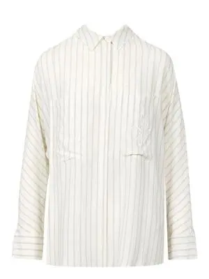 SEMICOUTURE Pinstripe Shirt - White+grey