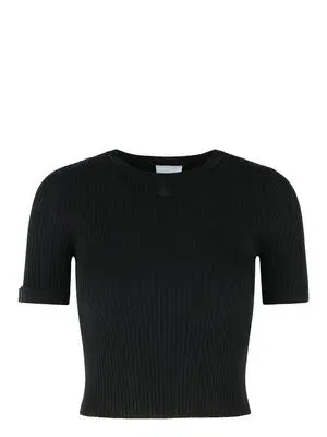 COURREGES Viscose Blend T-shirt - Black