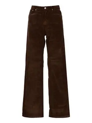 ROY ROGER'S Wide Leg Corduroy Pants - Brown