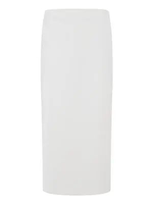 Loulou De Saison Samos Long Skirt In Stretch Virgin Wool - Ivory
