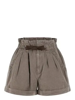 Isabel Marant Nirma Cotton And Linen Shorts - Brown