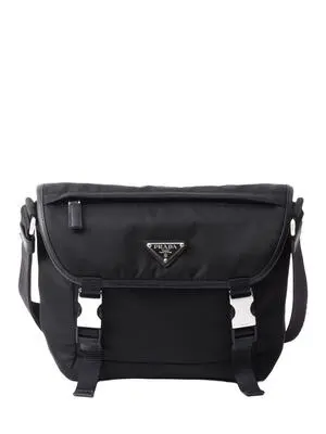 Prada Re-nylon And Saffiano Leather Shoulder Bag - Nero