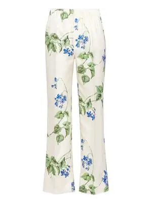 Prada Floral Twill Trousers - Talco