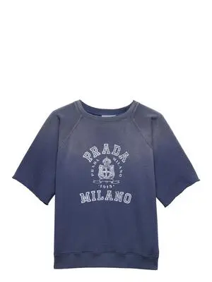 Prada Logo Print T-shirt - Navy