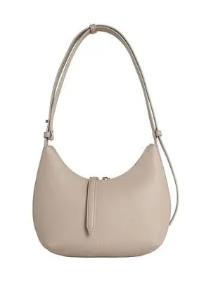 Furla S Goccia Linen Leather Shoulder Bag - Grey